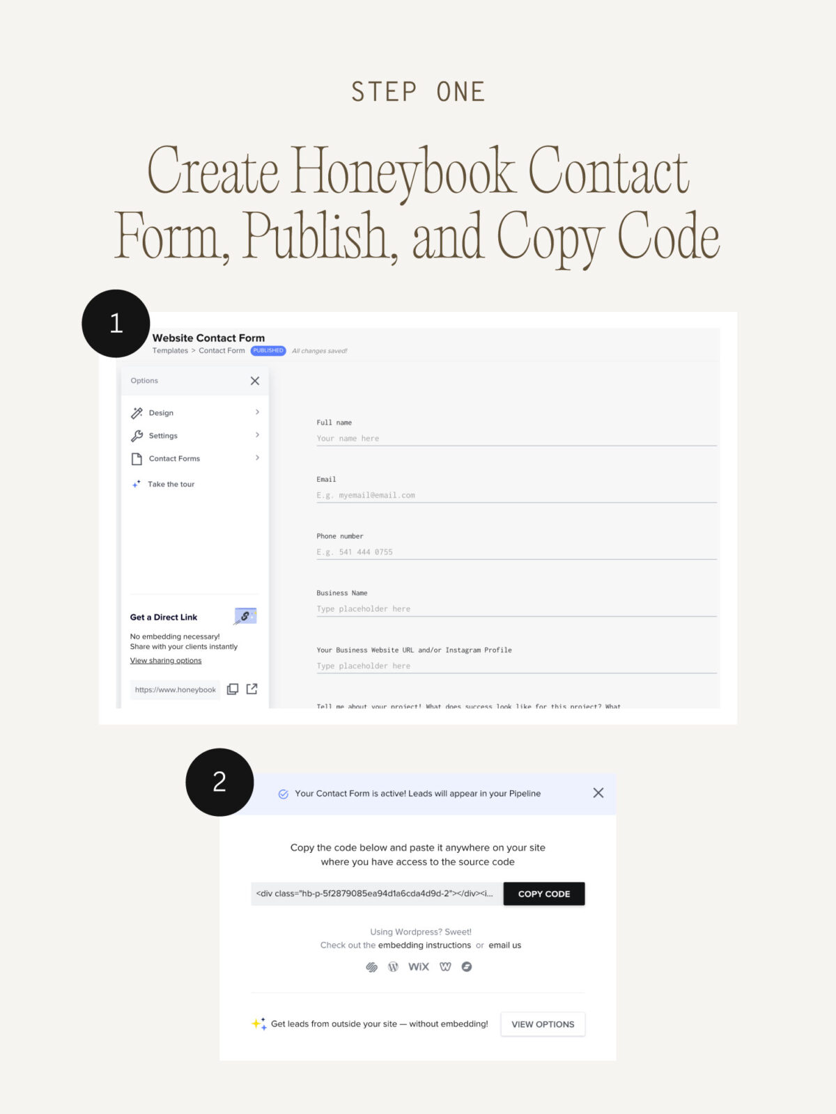Create a Cohesive Brand Experience with Honeybook and Showit